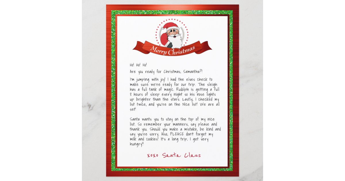 Letter From Santa From North Pole | Zazzle