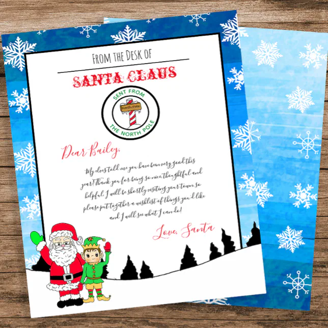 Letter from Santa from the North Pole | Zazzle