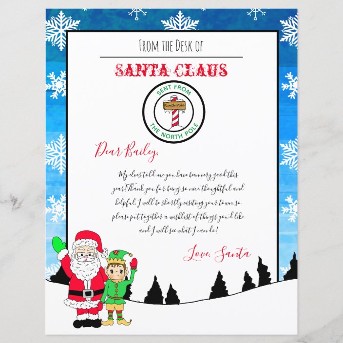 Letter from Santa from the North Pole | Zazzle.com