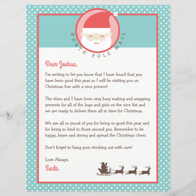 Letter From Santa Personalized & Coloring Page | Zazzle