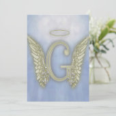 Letter G Angel Monogram Invitation | Zazzle