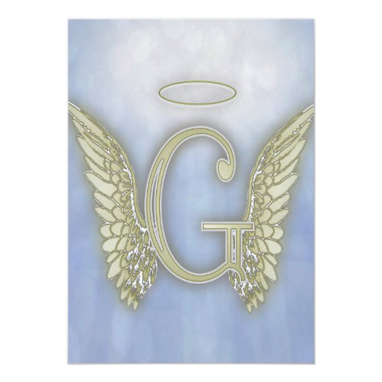 Letter G Angel Monogram Invitation | Zazzle.com