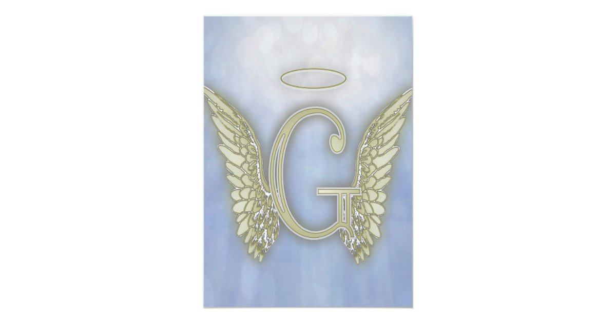Letter G Angel Monogram Invitation | Zazzle.com