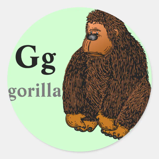 Letter G gorilla Stickers | Zazzle