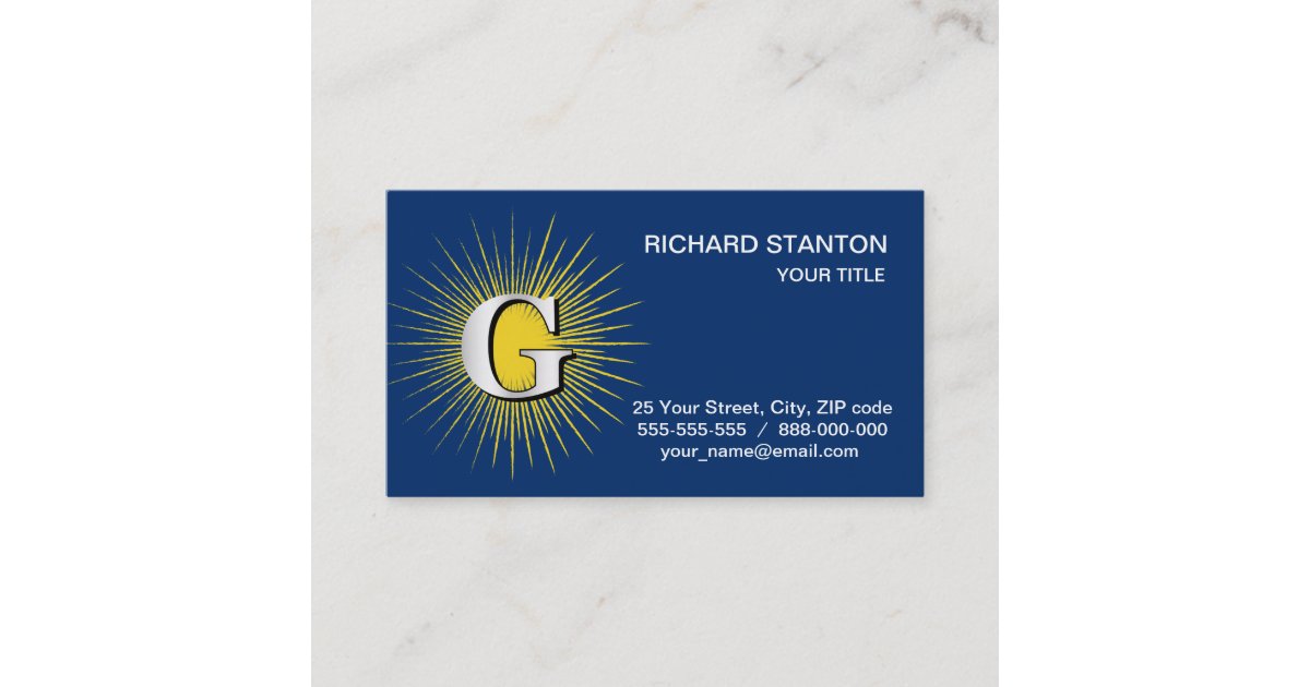 Letter G – masonic symbol Business Card | Zazzle