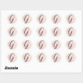Letter G Monogram Blush Pink Watercolor Gold Chic Classic Round Sticker ...