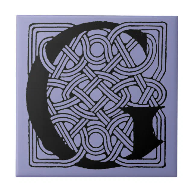 Letter G Vintage Celtic Knot Monogram Ceramic Tile | Zazzle