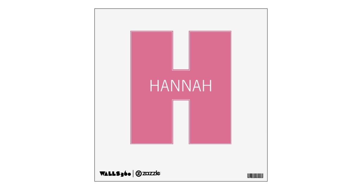 LETTER H custom name & color wall decal | Zazzle