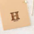 Letter H wood texture with custom name Sticker | Zazzle