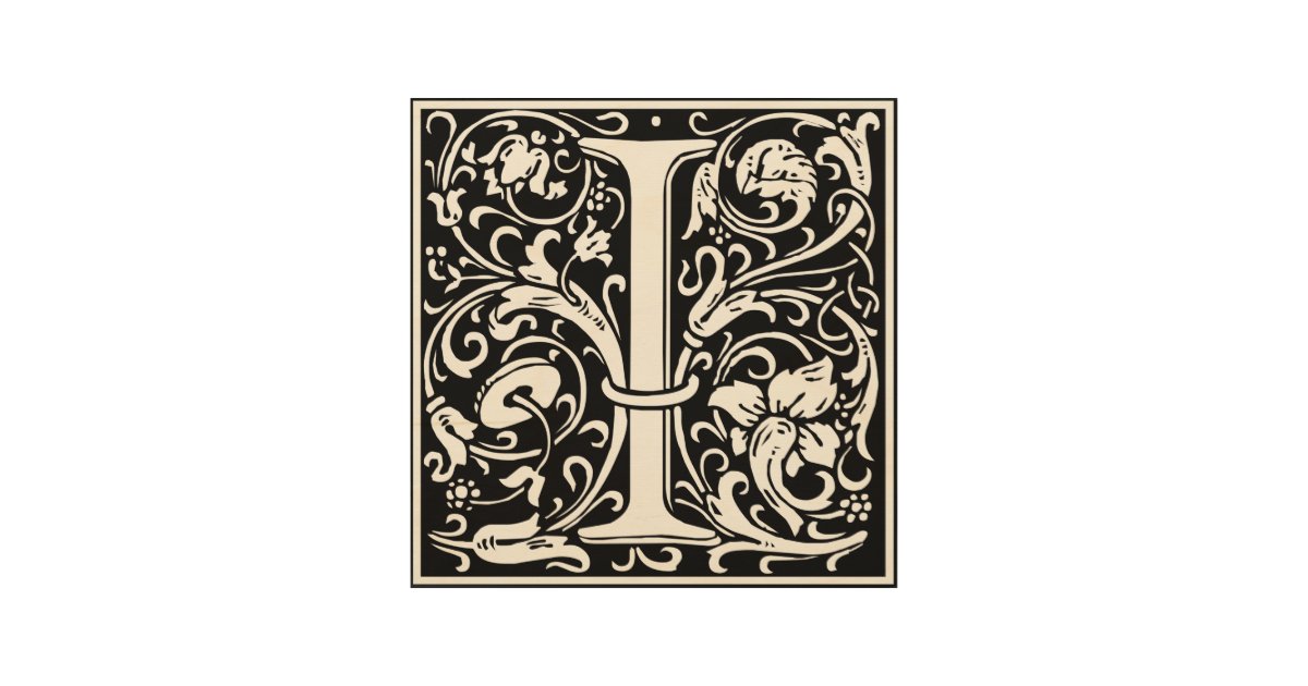 Letter I Medieval Monogram Art Nouveau | Zazzle