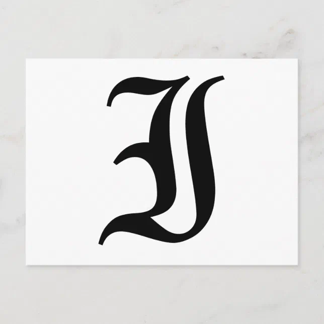 Letter I Old English Text on White Background Postcard | Zazzle