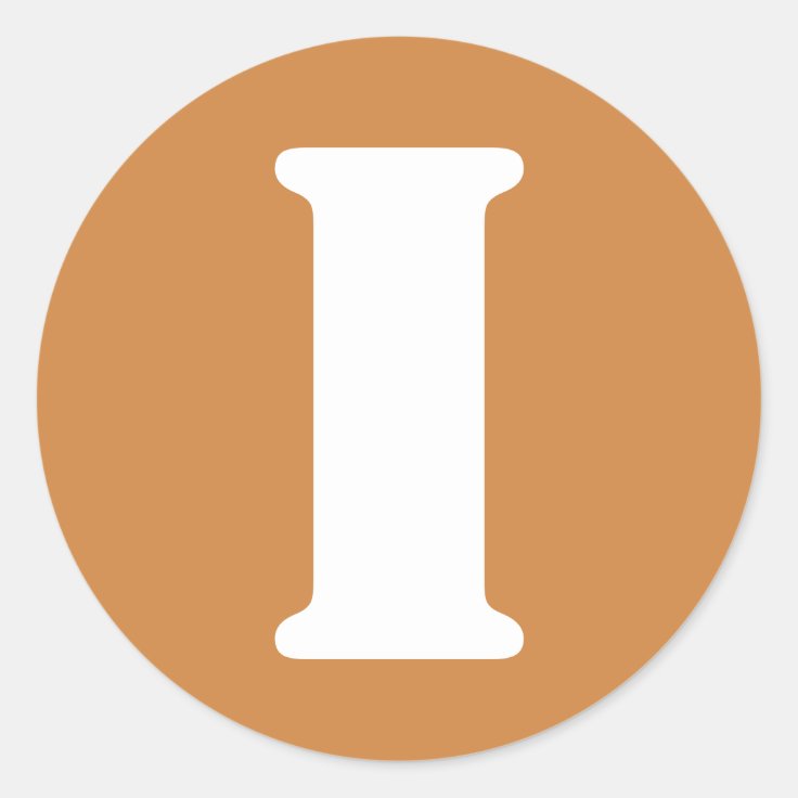 Letter I Peru Gold Stencil Alphabet by Janz Classic Round Sticker | Zazzle