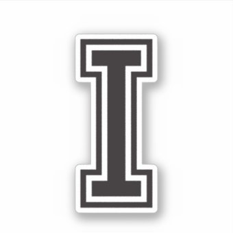 Letter I sporty college font alphabet Sticker | Zazzle