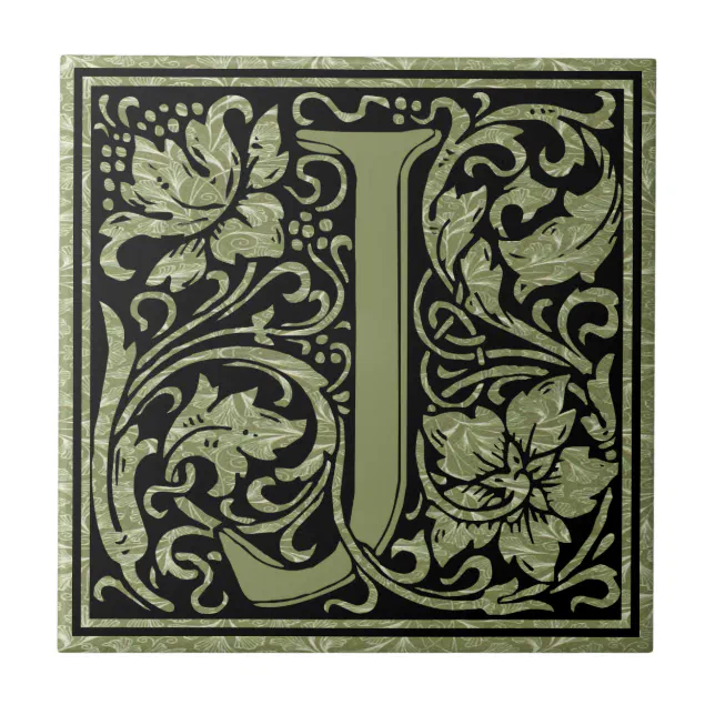 Letter J First Letter Monogram Ceramic Tile | Zazzle