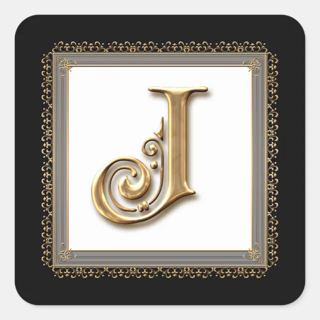 Letter J - Gold & Lace Classic Formal Wedding Seal | Zazzle
