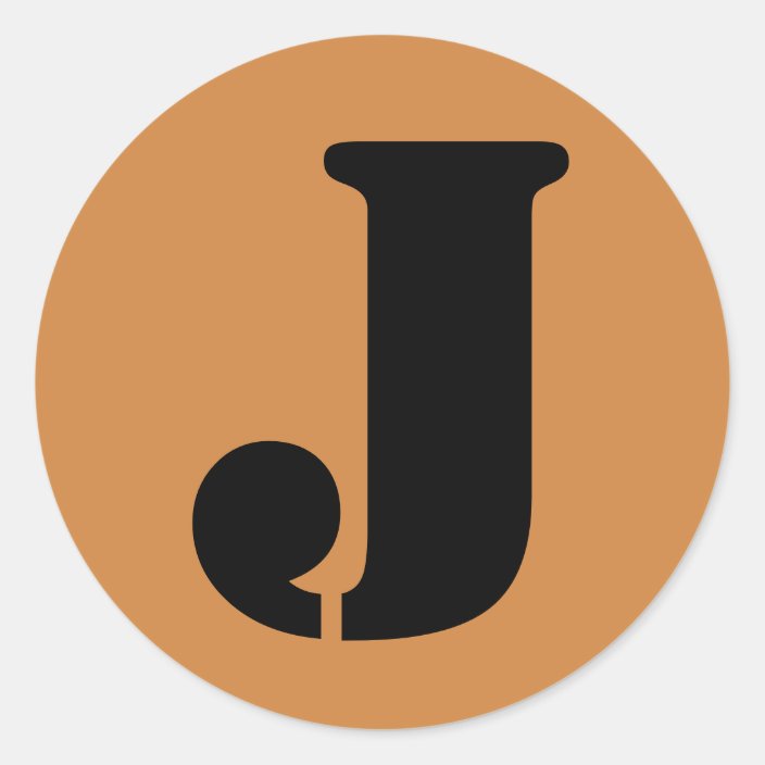 Letter J Stencil Alphabet by Janz Peru Gold Classic Round Sticker ...