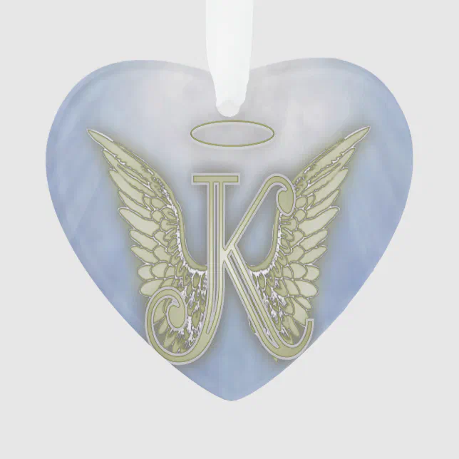Letter K Angel Monogram Ornament | Zazzle