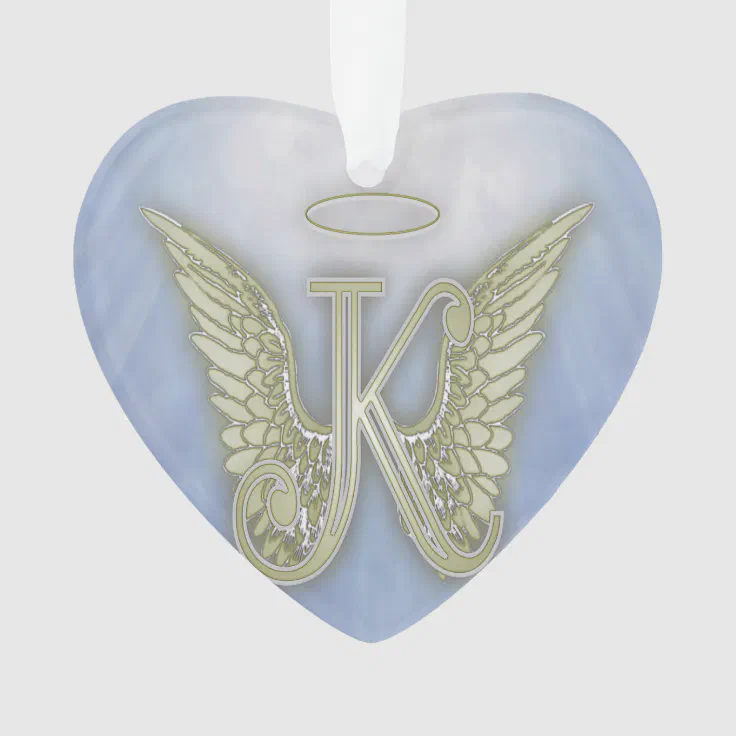 Letter K Angel Monogram Ornament | Zazzle