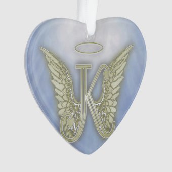 Letter K Angel Monogram Ornament | Zazzle