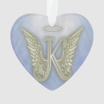 Letter K Angel Monogram Ornament | Zazzle