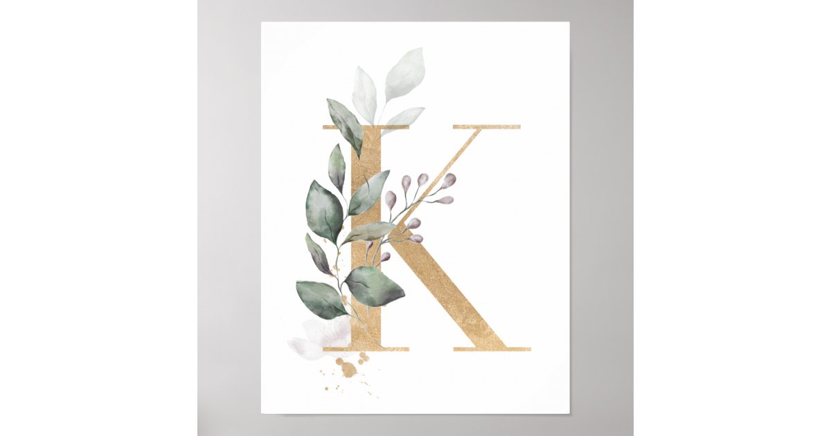 Letter K Monogram Poster | Zazzle