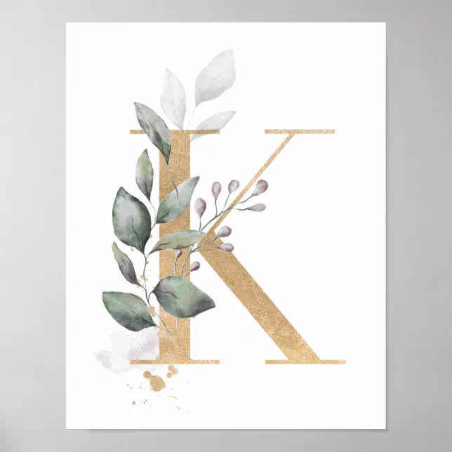 Letter K Monogram Poster | Zazzle