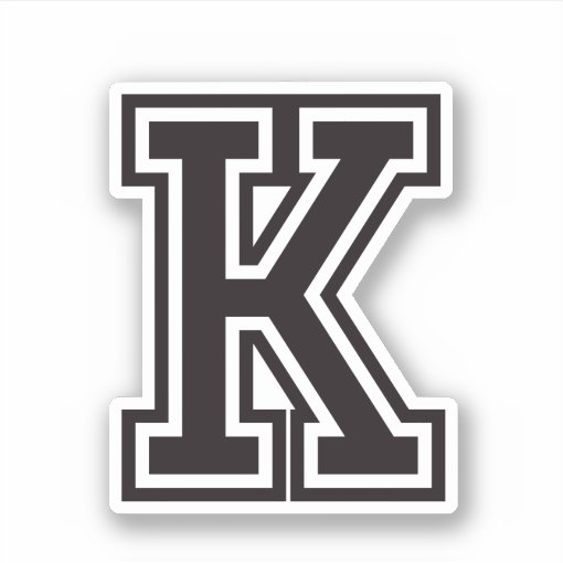 Letter K sporty college font alphabet Sticker | Zazzle