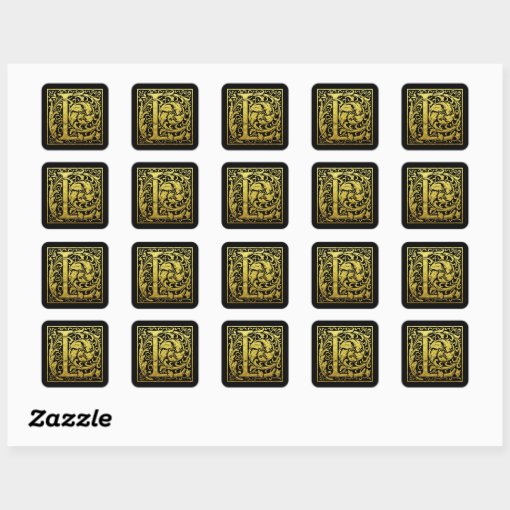 Letter L First Letter Faux Gold Sticker | Zazzle