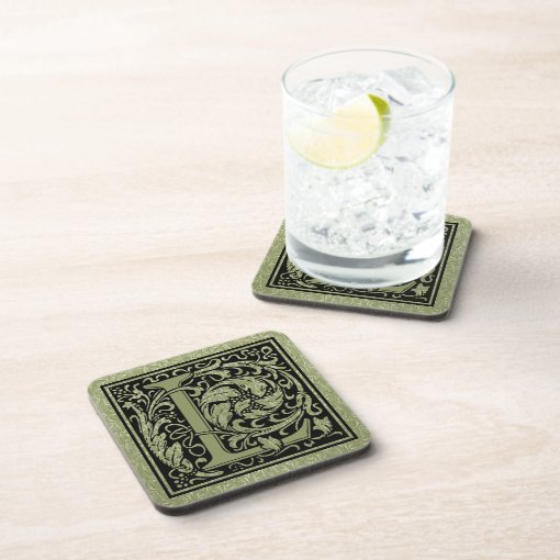Letter L First Letter Monogram Drink Coaster | Zazzle