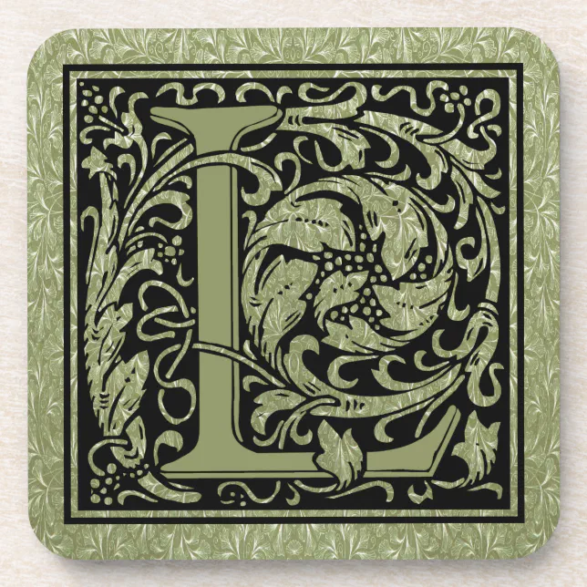 Letter L First Letter Monogram Drink Coaster | Zazzle
