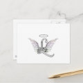 Letter L Initial Monogram with Angel Wings & Halo Postcard | Zazzle
