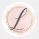 Letter L Monogram Blush Pink Watercolor Gold Chic Classic Round Sticker ...