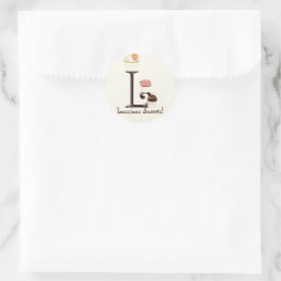 Letter L Monogram Cupcake Logo Business Stickers | Zazzle