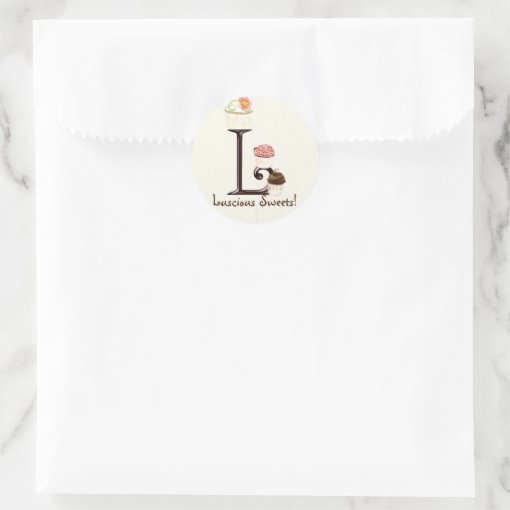 Letter L Monogram Cupcake Logo Business Stickers | Zazzle