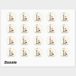 Letter L Monogram Cupcake Logo Business Stickers | Zazzle