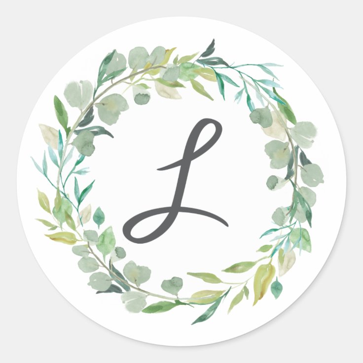 Letter L Monogram Initial Sticker Envelope Seal | Zazzle
