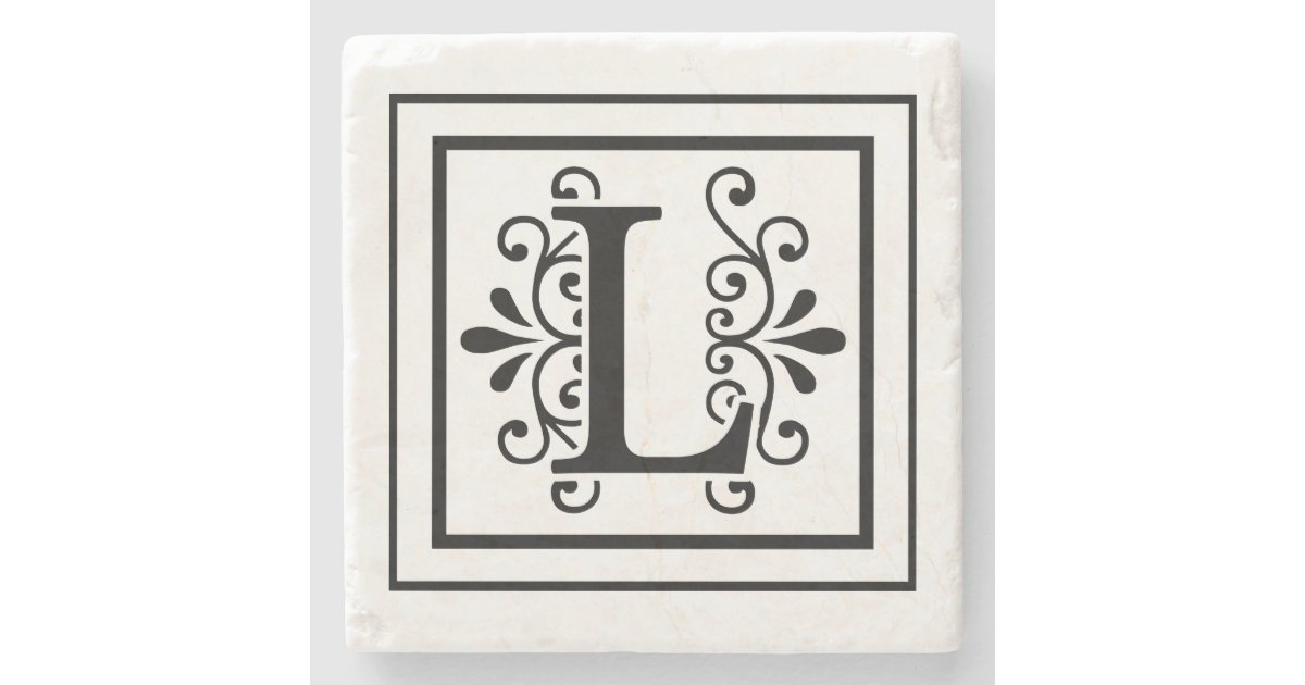Letter L Monogram Stone Coasters | Zazzle