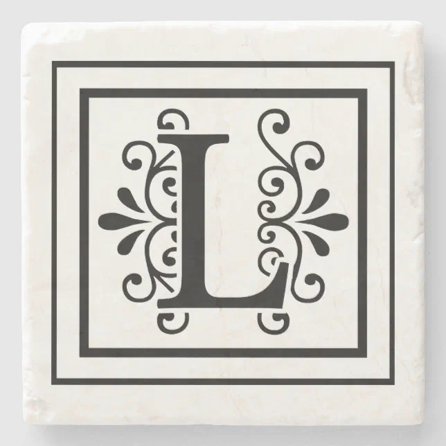 Letter L Monogram Stone Coasters | Zazzle