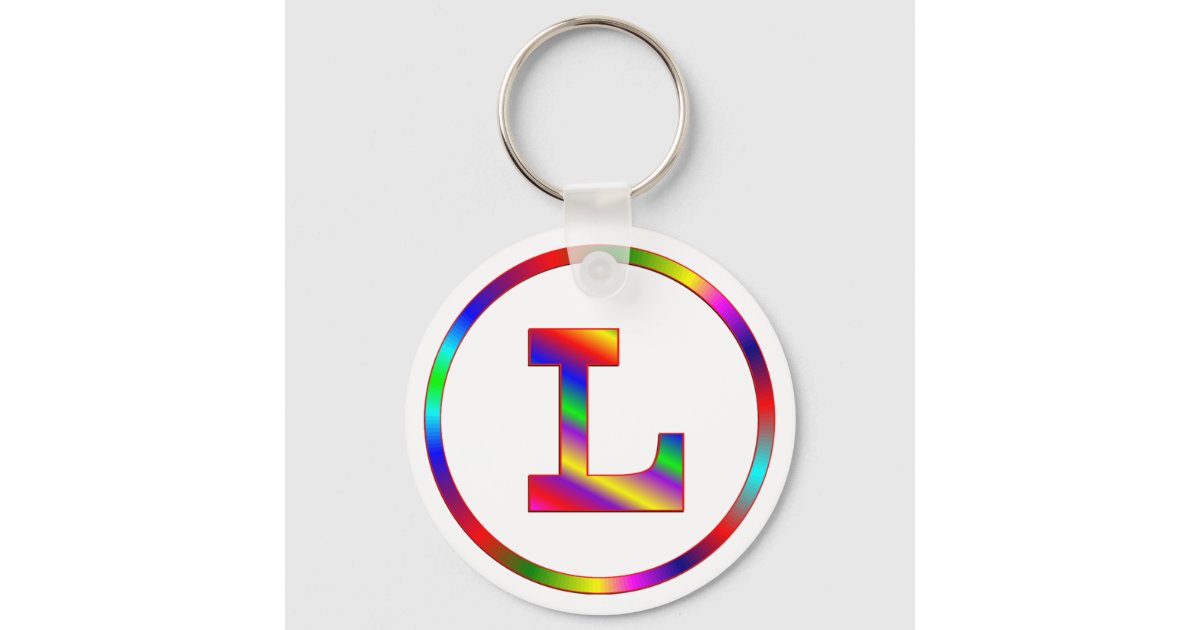 Letter L Rainbow Keychain | Zazzle