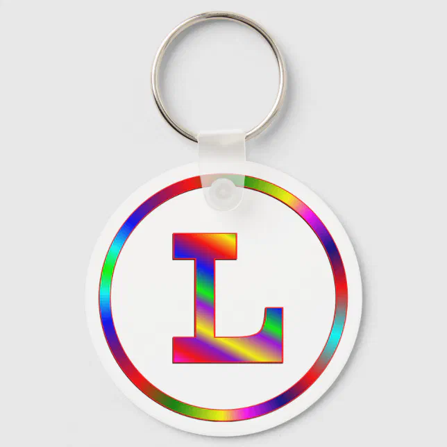 Letter L Rainbow Keychain | Zazzle
