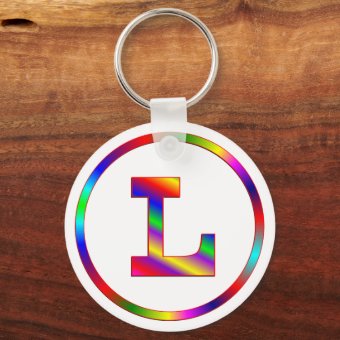 Letter L Rainbow Keychain | Zazzle