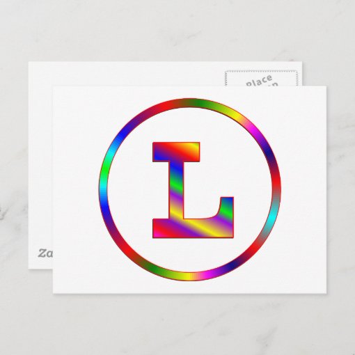 Letter L Rainbow Postcard | Zazzle