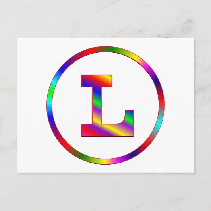 Letter L Rainbow Postcard | Zazzle
