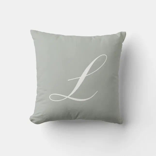 Letter L Silver Gray Monogram Pillow | Zazzle