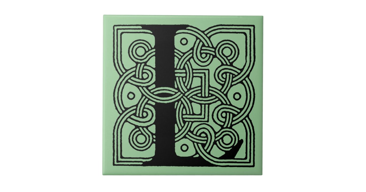 Letter L Vintage Celtic Knot Monogram Tile | Zazzle