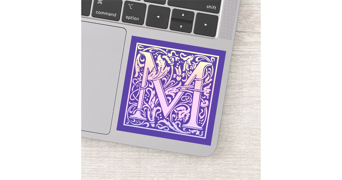 Letter M Colorful Vintage First Letter Gradient Sticker | Zazzle