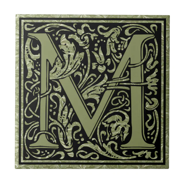 Letter M First Letter Monogram Ceramic Tile | Zazzle