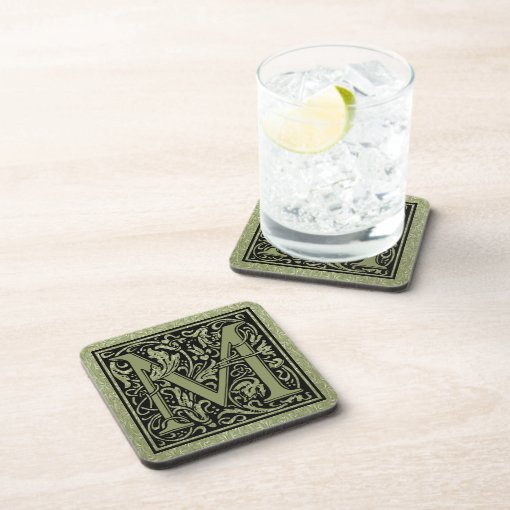 Letter M First Letter Monogram Coaster | Zazzle