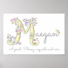 Megan girls name and meaning bunting poster | Zazzle.com