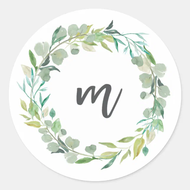 Letter M Monogram Initial Sticker Envelope Seal | Zazzle